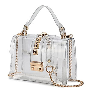 lola mae Clear Purse Crossbody Handbag For Women See Through Jelly Transparent Satchel Shoulder Bag for Concert Sport Event (LM6562)