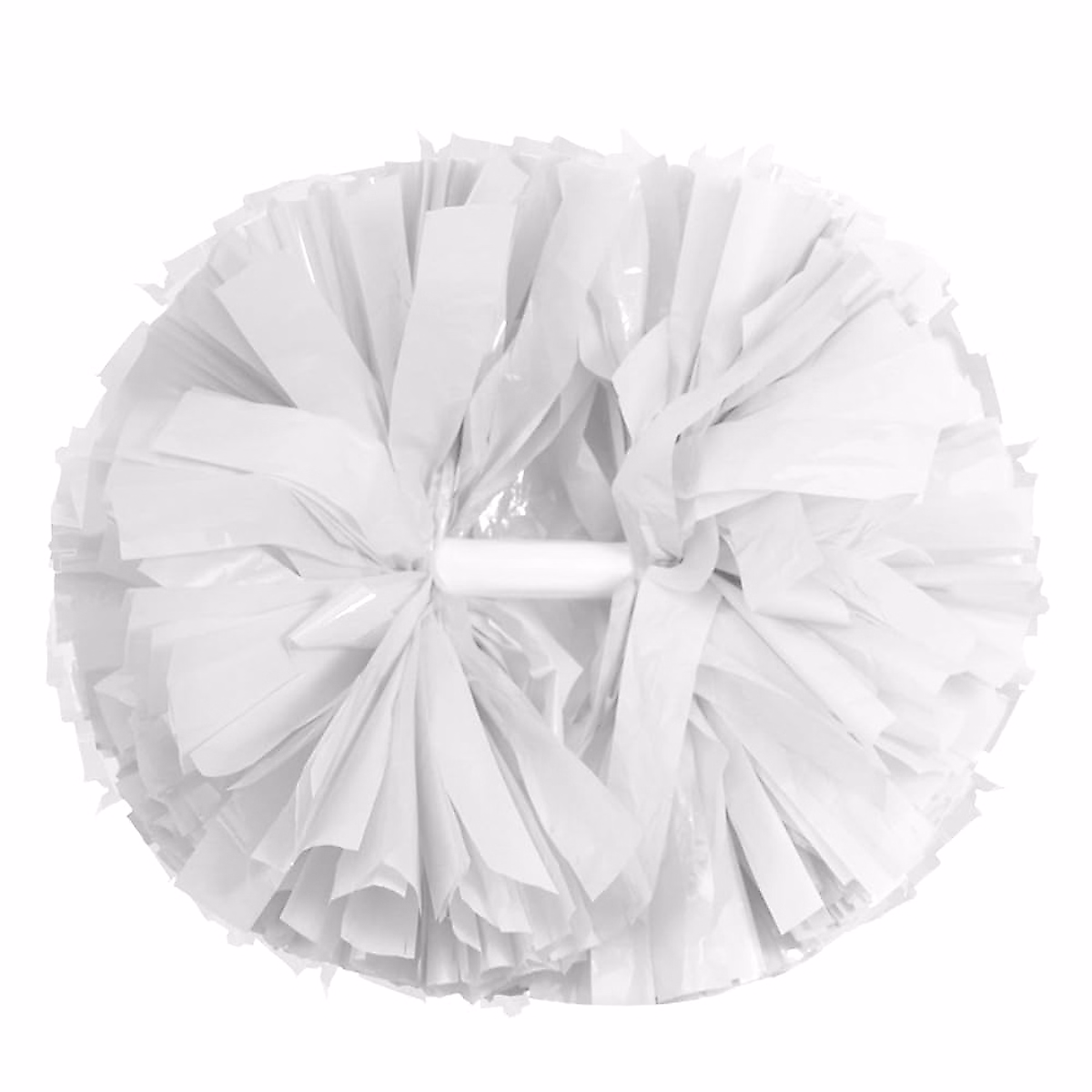 Hooshing 2PCS White Cheerleading Pom Poms with Baton Handle Cheer Pom Poms for Team Spirit Sports Dance Cheering Kids Adults