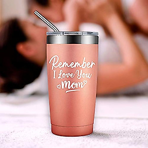 BIRGILT Mom Gifts from Daughter, Son, Kids - Remember I Love You Mom - Christmas Gifts for Mom - Mothers Day Gift for Mom - Tumbler Cup