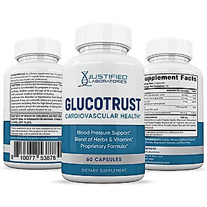 Glucotrust Advanced Formula 620MG Formula All Natural Cardiovascular Support Supplement Pills 60 Capsules
