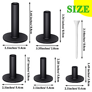 23 Pieces Rubber Golf Tees Set Golf Rubber Tees Holders for Driving Range Mats Value Tee Holder for Golf Hitting Mats and Indoor Outdoor Training Mixed Size 1.5 2.3 2.7 3.1 3.5 Inch (Black)