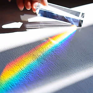 QFkris 7 Pack Crystal Photography Prism Set, Include 50mm Crystal Ball, 50mm Crystal Cube, 50mm Optical Pyramid, 25mm*1+50mm*2+100mm*1Triangular Prism