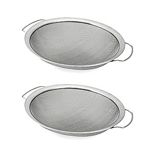 QWORK Paint Strainer for 5 Gallon Bucket, 2 Pack Stainless Steel Fine Mesh Screen, Reusable Paint Filter, Paint Funnel Filter for Tiny Seeds, Oil, Paint, Latex, Glazes, Gas, Kerosene
