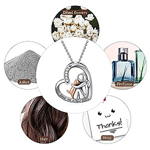 JUSTKIDSTOY Dog Urn Necklace for Ashes 925 Sterling Silver Heart Cremation Jewelry Dog Keepsake Memorial Bereavement Pet Loss Gifts for Women