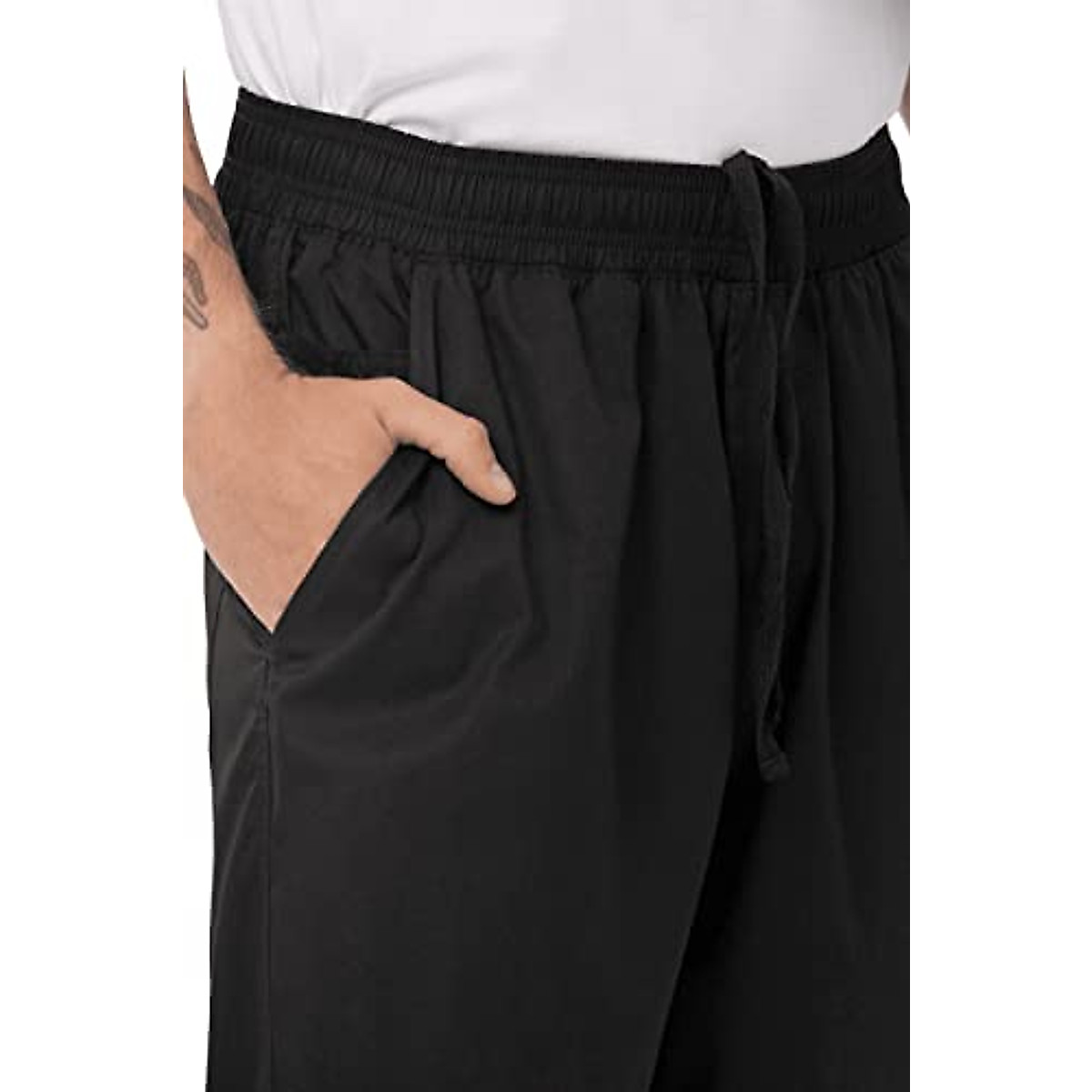 Chef Works Men's Lightweight Baggy Pants, Black, Large