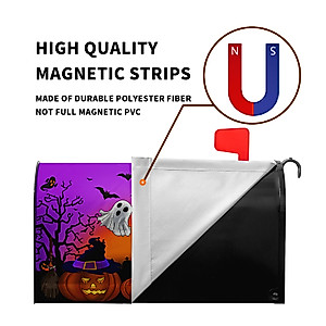 Dacawin Halloween Mailbox Covers Magnetic 21" X 18" Bats Ghost Pumpkin Spider Mailbox Cover Standard Size Mailbox Wraps Post Letter Box Covers Garden Decorations Outdoor