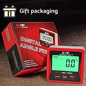S&F STEAD & FAST Digital Angle Finder Gauge Magnetic Protractor Inclinometer Table Saw Angle Gauge Level Cube with Magnetic Base for Woodworking, Carpentry, Construction