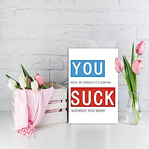 BENNLOOS Sarcasm Leaving Definition Card for Work Bestie Friend, Rude Farewell Gifts for Coworkers, Naughty Going Away Gifts for Women Men, Funny Goodbye Cards for Him Her