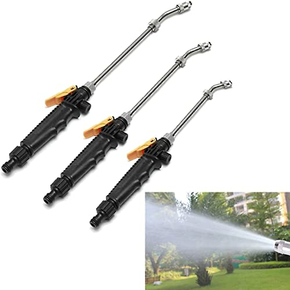 2in1 High Pressure Washer Handheld High Pressure Power Water Metal Water High Pressure Power Garden Sprinkle For Car Washing Outdoor Gardening Patio Cleaning Windows With Foam Outdoor (A, One Size)