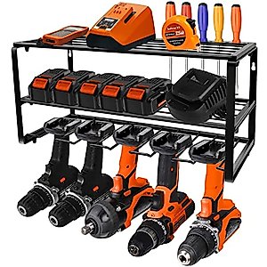 Keepsy Power Tool Organizer Utility Rack, Wall Mount, PegBoard, Heavy Duty Garage Tool Organizers Cordless Drill Holder and Storage Organization, Great Father's Day Gift