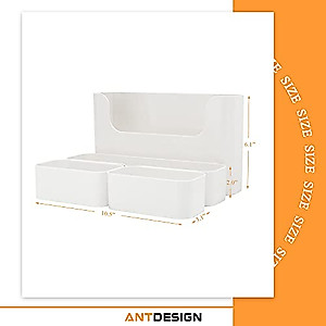 AntDesign Adhesive Shelf Wall Mounted Shelf, Stick on Shelf,Non-Drilling Adhesive Bathroom Organizer, Stick on Shelf for Home Decor/Kitchen/Bathroom Storage (White)