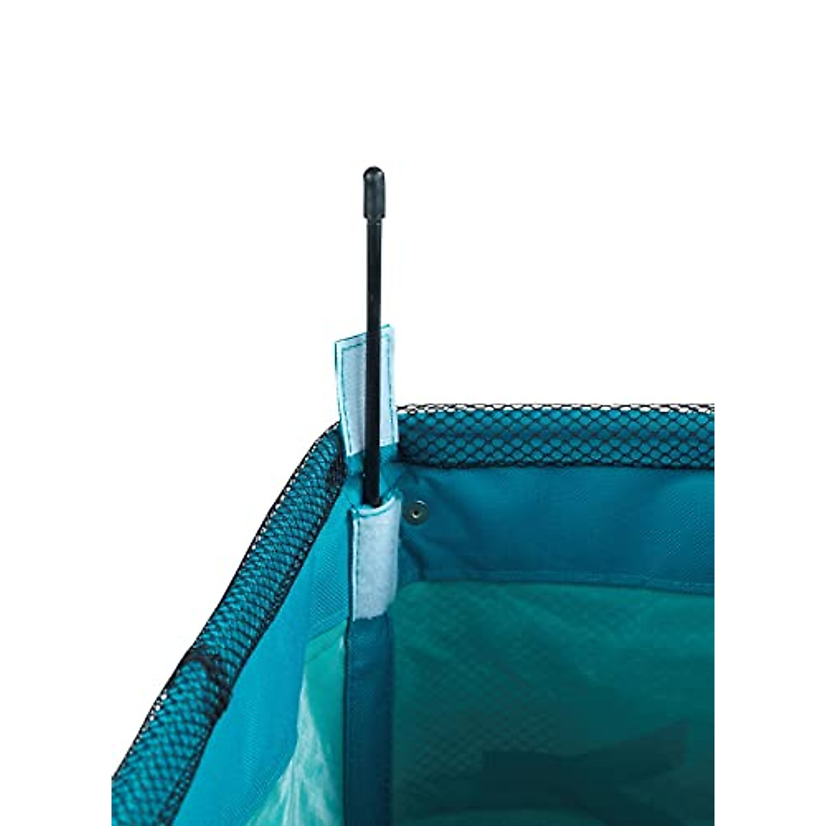 WENKO Corno Slim Laundry Basket with Wheels, Thin Laundry Hamper, Rolling Laundry Bin with Lid, Space Saving Narrow Laundry Hamper for dirty Clothes Storage, 23.6 x 15.7 x 7.3 inch, Petrol