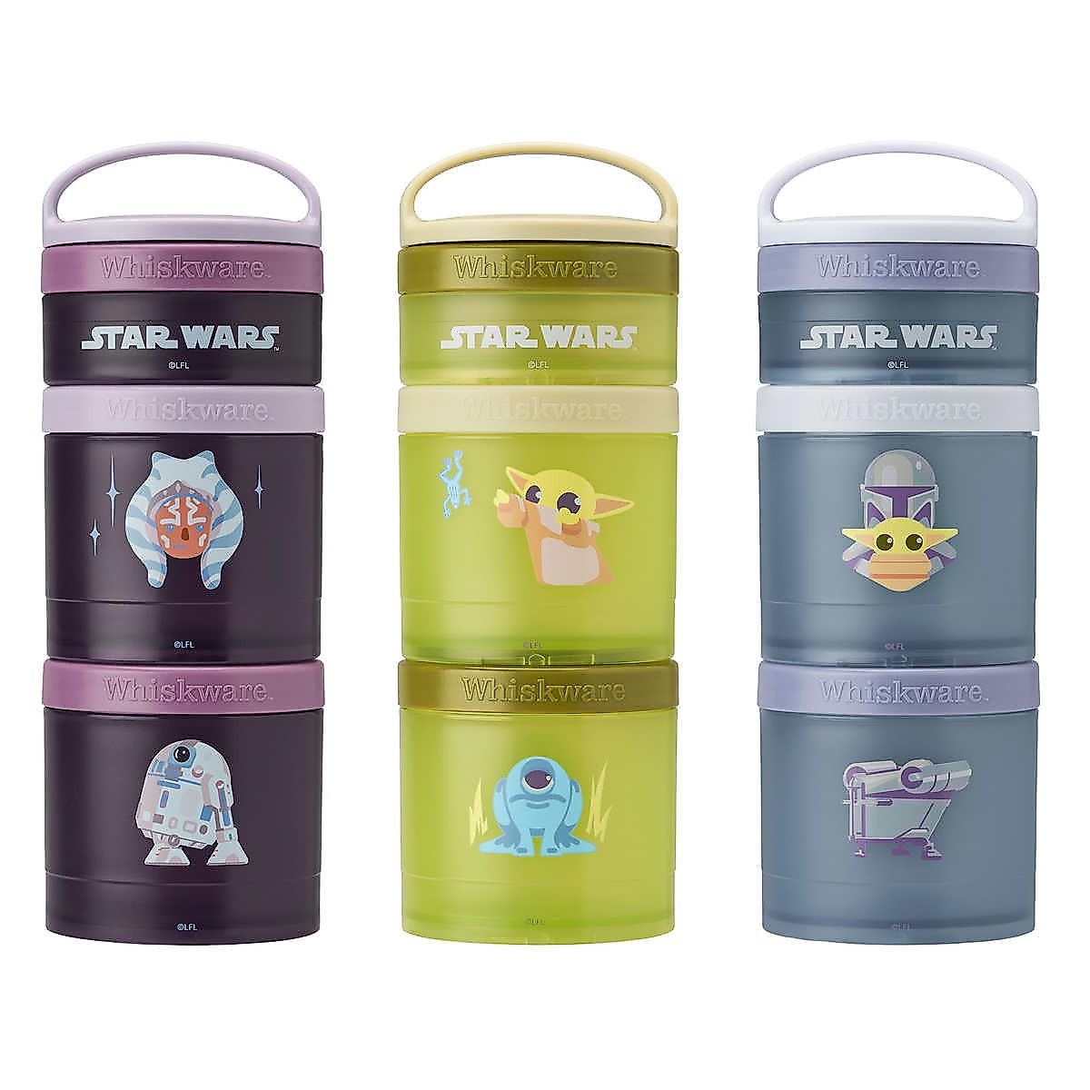 Whiskware - Stackable Snacking Containers, 3 Pack, The Mandalorian, Standard, Blue, 1591321