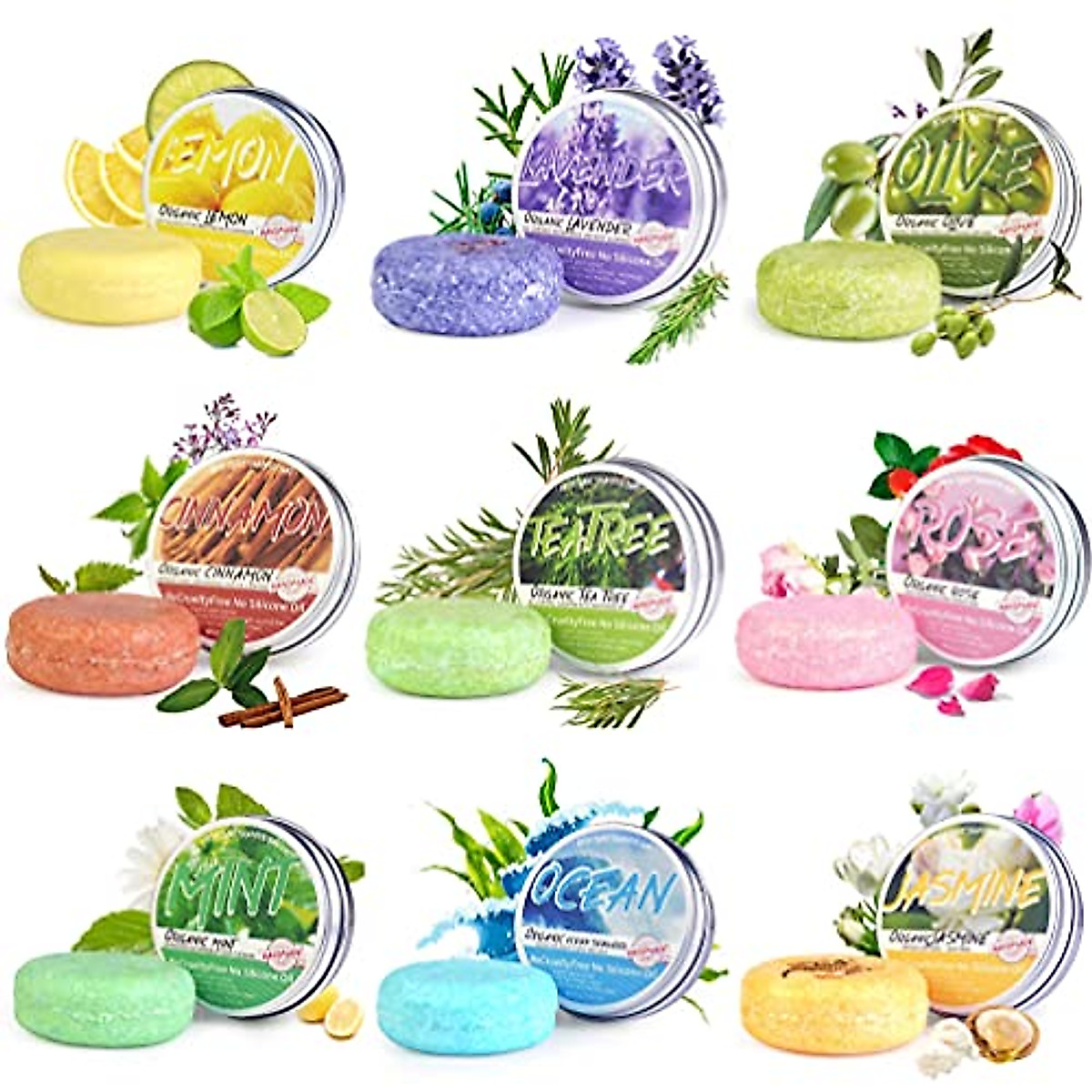 ONIYEA Natural Handmade Shampoo Bar Soap, Make Hair Soft And Glossy, Nourish Scalp, Replenish Hair Moisture, 100% Organic Plant Extract Hair Wash, Women Men, Eco-friendly 1.92 Oz Each Set of 2 (Peppermint)