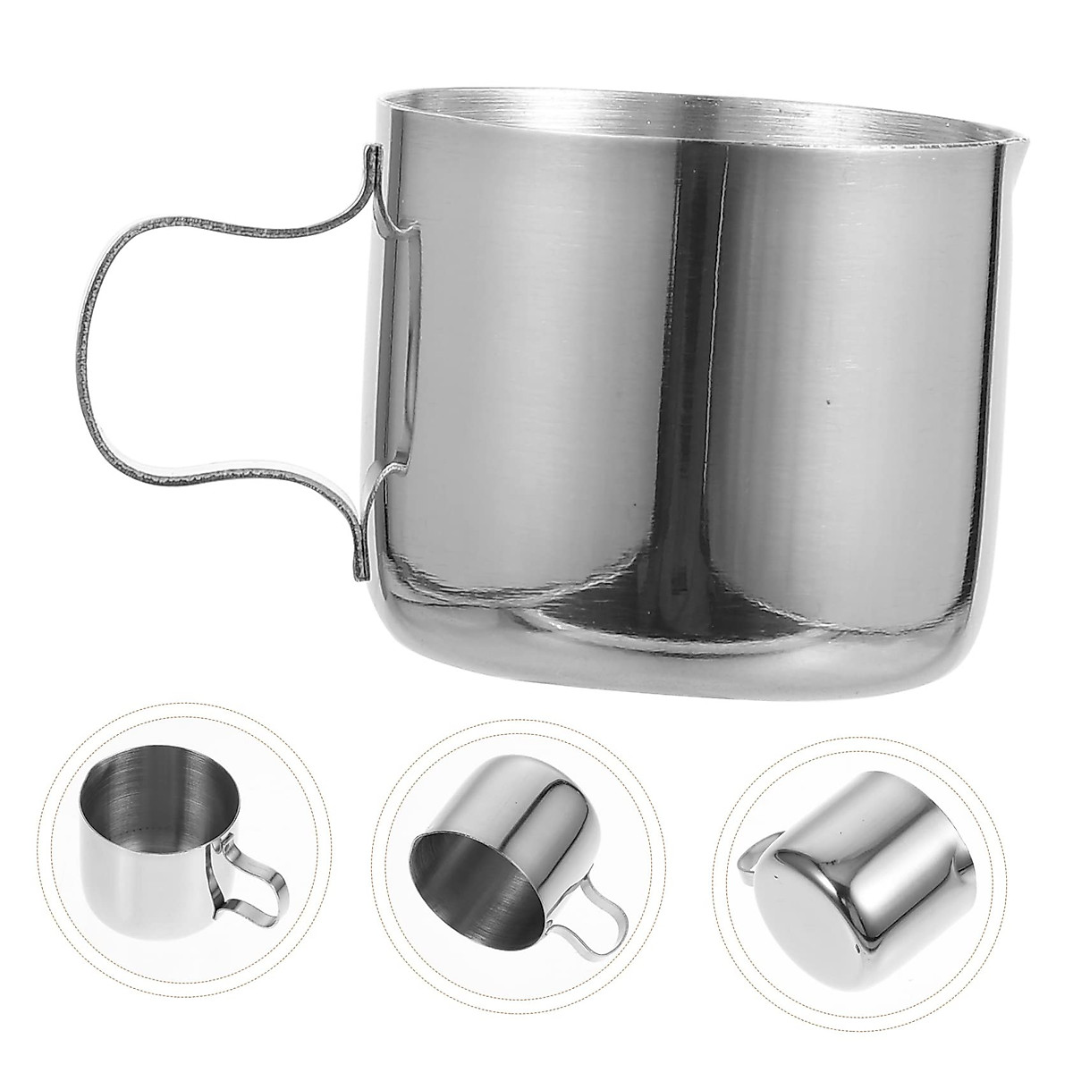 SHOWERORO 1pc Latte Coffee Cup Coffee Espresso Mini Coffee Pot Milk Frother Cup Espresso Steaming Pitchers Milk Frothing Cup Espresso Coffee Small Milk Cup Milk Tea Stainless Steel