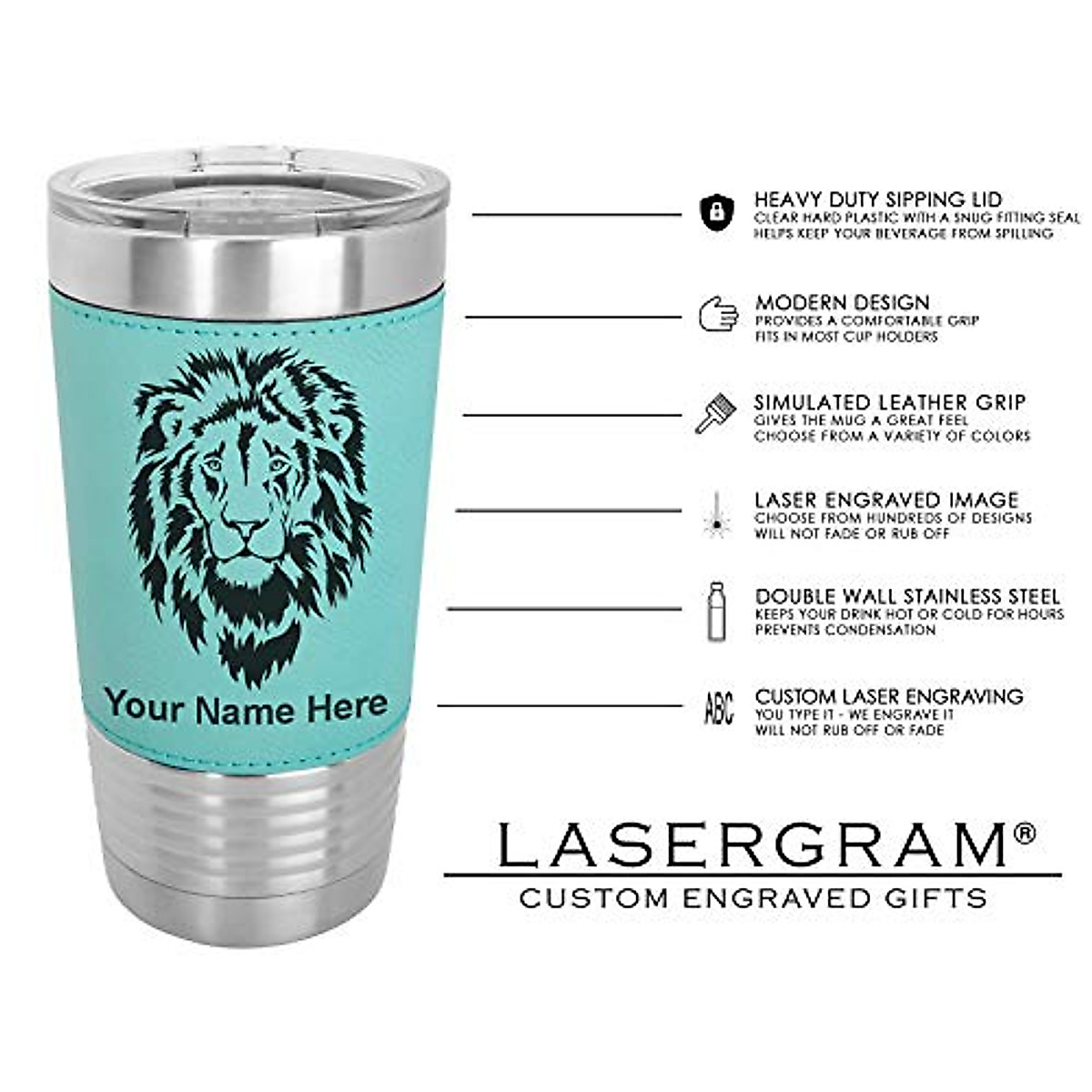 LaserGram 20oz Vacuum Insulated Tumbler Mug, PA Physician Assistant, Personalized Engraving Included (Faux Leather, Teal)