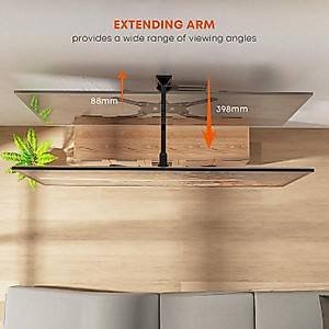 MounTeck Full Motion TV Wall Mount for Most 23-55 Inch Flat Curved TVs up to 66lbs, Swivel and Tilt TV Wall Bracket, with Strong Articulating Arms, VESA 75x75 to 400x400 (Black)