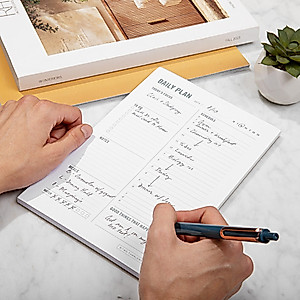 Two Tumbleweeds Daily Planner Notepad - Desktop To Do List Planning Pad with Hourly Schedule, Time Block Planner, College School Supplies - 6 x 9” - 50 Undated Sheets