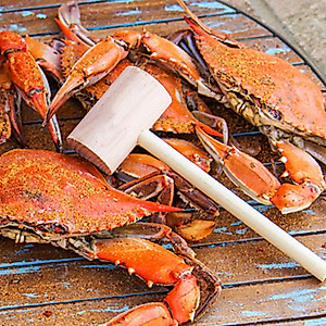 MGTECH 36 Pieces Mini Wooden Toy Hammers for Kids, Natural Wood Crab Seafood Mallets