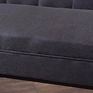 Christopher Knight Home Kenan Fabric Barstool Bench, Dark Charcoal