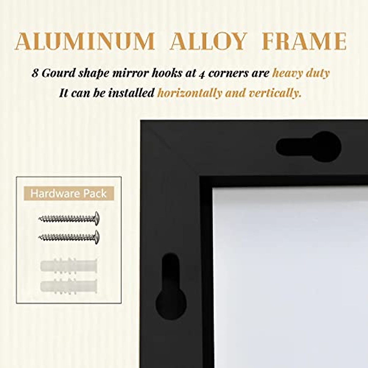 Koonmi 71"x31" Full Length Mirror Extra Large Floor Mirror Hanging or Leaning Against Wall Mounted Aluminum Alloy Dressing Rectangle Body Mirror Bedroom Burst-Proof Glass, Black