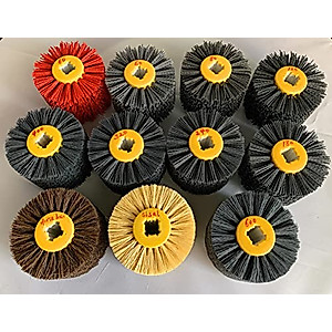 SIGNI Abrasive NYLON Wire Drawing Wheel Drum Burnishing Polishing Brush for wooden furniture floor polishing 120X100mm 120 Grit 1pack