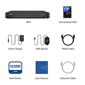 ANNKE 32-Channel H.265+ Security AI DVR NVR Recorder, 5-in-1 4MP Surveillance CCTV DVR with HDMI Output, Human/Vehicle Detection, P2P Technology, Easy Remote Access, 4 TB Hard Drive Included