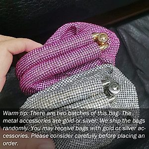 Shiny Rhinestone Dumplings Evening Clutch Bags Women Crystals Clip Purses Handbags Luxury Designer Wedding Party (Sliver 1)