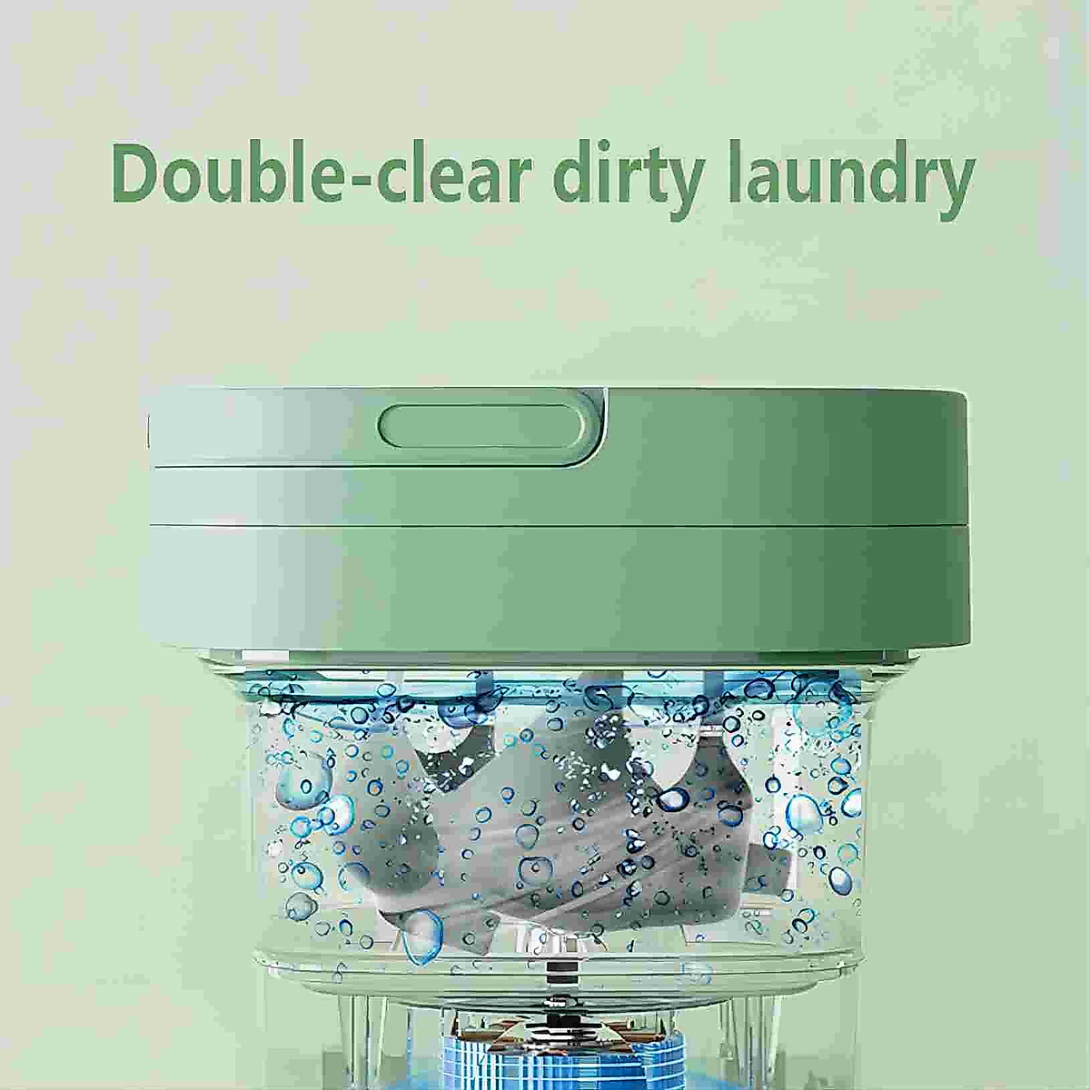 Portable Washing Machines, 8L Mini Washing Machine Foldable Washing Machine with 3 Modes, Travel Portable Washing Machine for Underwear, Sock, Baby Clothes, Camping, RV, Dorm, Apartment (Green)