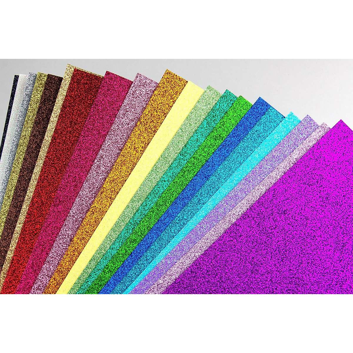Nonshed Glitter Cardstock Paper, 48 Sheets 24 Colors, Premium Glitter Paper for Crafts, DIY Projects, Card Making, 200GSM