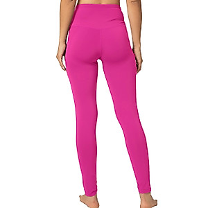 Kcutteyg Yoga Pants for Women with Pockets High Waisted Leggings Workout Sports Running Athletic Pants (Hot Pink, Small)