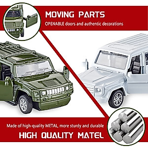 KIDAMI Die Cast Metal Toy Cars Set of 5, Openable Doors Pull Back Car Gift Pack for Kids (Private car)