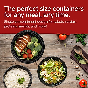 Reli. Meal Prep Container Bowls, 16 oz (25 Pack) Meal Prep Containers Reusable | Plastic Take Out Food Containers, Microwavable Bowls | Disposable Bowls with Lids for Takeout, To Go, Leftover