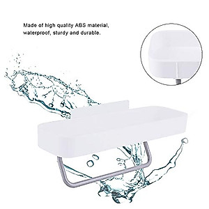 Alvinlite Shower Caddy Shelf Organizer with Hooks - 2 in 1 Wall Mounted Bathroom Towel Rack Holder for Storage