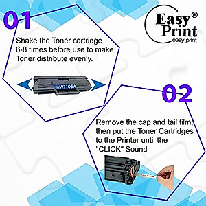 EASYPRINT (4-Pack) Compatible W1105A Toner Cartridges Replacement for HP 105A 1105A Used for MFP135a MFP135w MFP137fnw 107a 107w, (4X Black)