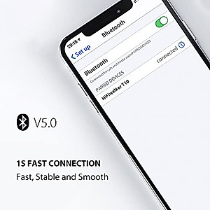 HIFI WALKER Wireless Earbuds, T10 Bluetooth Earbuds with Microphone and Touch Control, HiFi Stereo Sound Earphones in Ear, Black