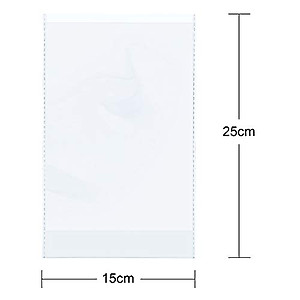 HESTYA 50 Counts Clear Flat Cello Treat Bags Cellophane Block Bottom Storage Bags Sweet Party Gift Home Bags with 60 Pieces Colorful Bag Ties (15 x 25 cm/ 5.9 x 9.8 Inch)