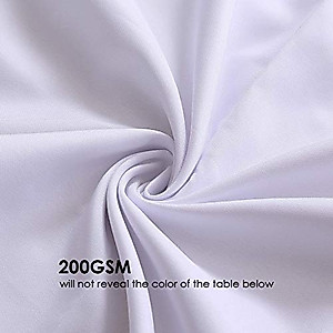 [2 Pack] White Round Tablecloths 90 Inch [Perfect Size for 30-60 Inch Tables] Premium Quality Textured Washable Polyester Fabric 90" Table Cloth White