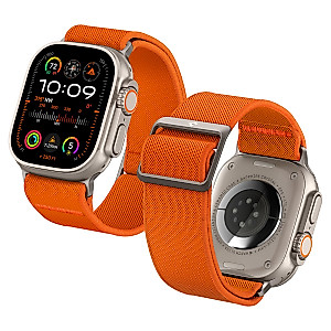 Spigen Lite Fit Ultra Band Designed for Apple Watch Band for Apple Watch Ultra2/Apple Watch Ultra 49mm, Series 9/8/SE2/7/6/SE/5/4/3/2/1 45mm/44mm/42mm Nylon Solo Loop - Orange