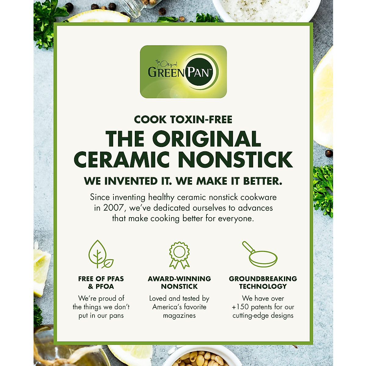 GreenPan Chatham Tri-Ply Stainless Steel Cookware Healthy Ceramic Nonstick 8" 10" and 12" 3 Piece Frying Pan Skillet Set, PFAS-Free, Multi Clad, Induction, Dishwasher Safe, Oven and Broiler Safe