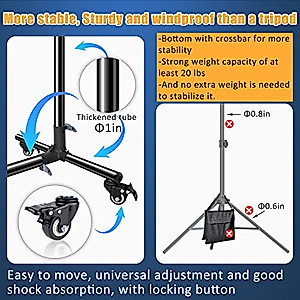 10 * 7ft Backdrop Stand with Universal Pulley, Heavy-Duty Adjustable Background Stand, Backdrop Support System for Photo Photography Parties