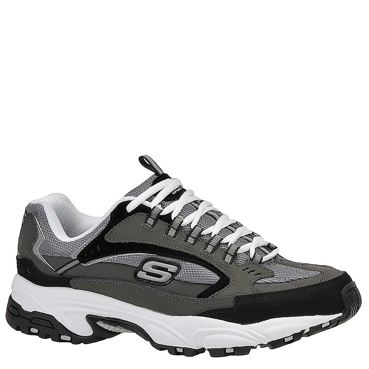 Skechers Sport Men's Stamina Nuovo Cutback Lace-Up Sneaker,Charcoal/Black,11.5 M US