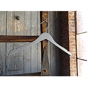 NAHANCO 29917 Wooden Shirt Hanger, 17", Greywash with Brushed Chrome Hardware (Pack of 100)