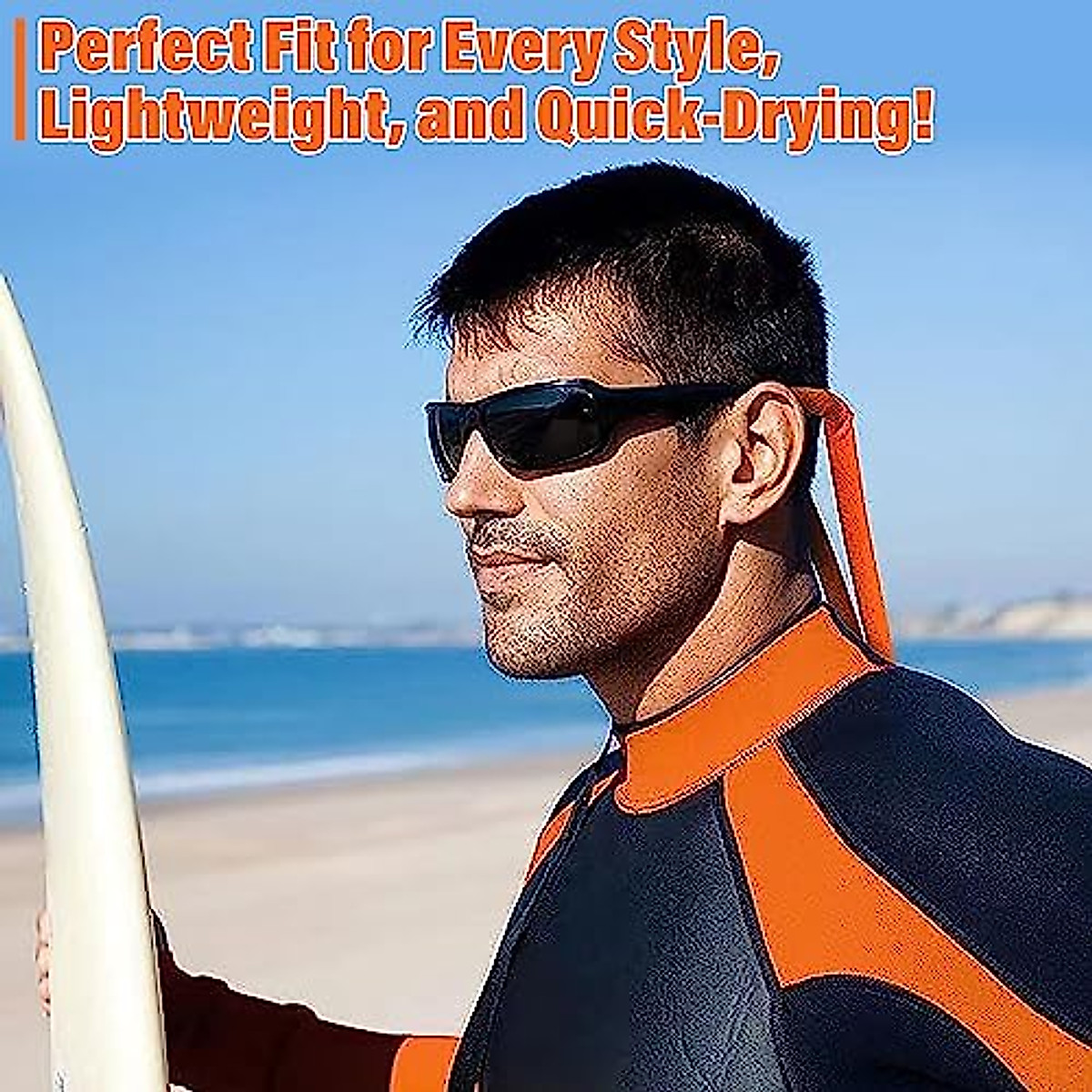 DriftFish Floating Sunglass Strap | Adjustable Glasses Retainer Float, Black