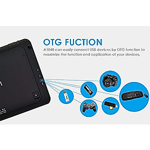 Azpen A1048 10.6 Inch 1366 x 768 HD IPS LCD Quad Core Android 5.1 OS Tablet with 1GB RAM & 8GB Storage Dual cameras Ebook Store Game Store (20 Free) OfficeSuite and Google Play