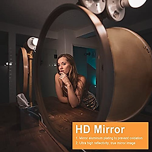 MAGFLERUM Round Wood Mirror 30 Inch, Wall-Mounted Circle Mirrors, Suitable for Entrance, Bedroom, Living Room, Hallway, Bathroom, Vanity (Brown)