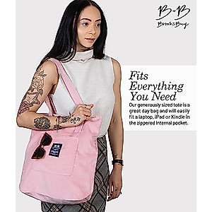Brook + Bay Corduroy Tote Bag for Women - Boho Bag - Plain Tote Bag with Pockets - Cute Tote Bags Aesthetic - Shoulder Bag