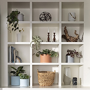 Bloem Mathers Resin Planter with Saucer 10-inch - Muted Terra Cotta Color