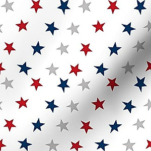 Spoonflower Fabric - Stars USA America Red White Blue July 4Th Patriotic Stripes Printed on Petal Signature Cotton Fabric Fat Quarter - Sewing Quilting Apparel Crafts Decor