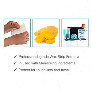 Clean + Easy Ready- To- Use Wax Strips For Facial Waxing, No Heating Required, Great For Unsightly Hair Removal Touch-Ups, 12 Ct.